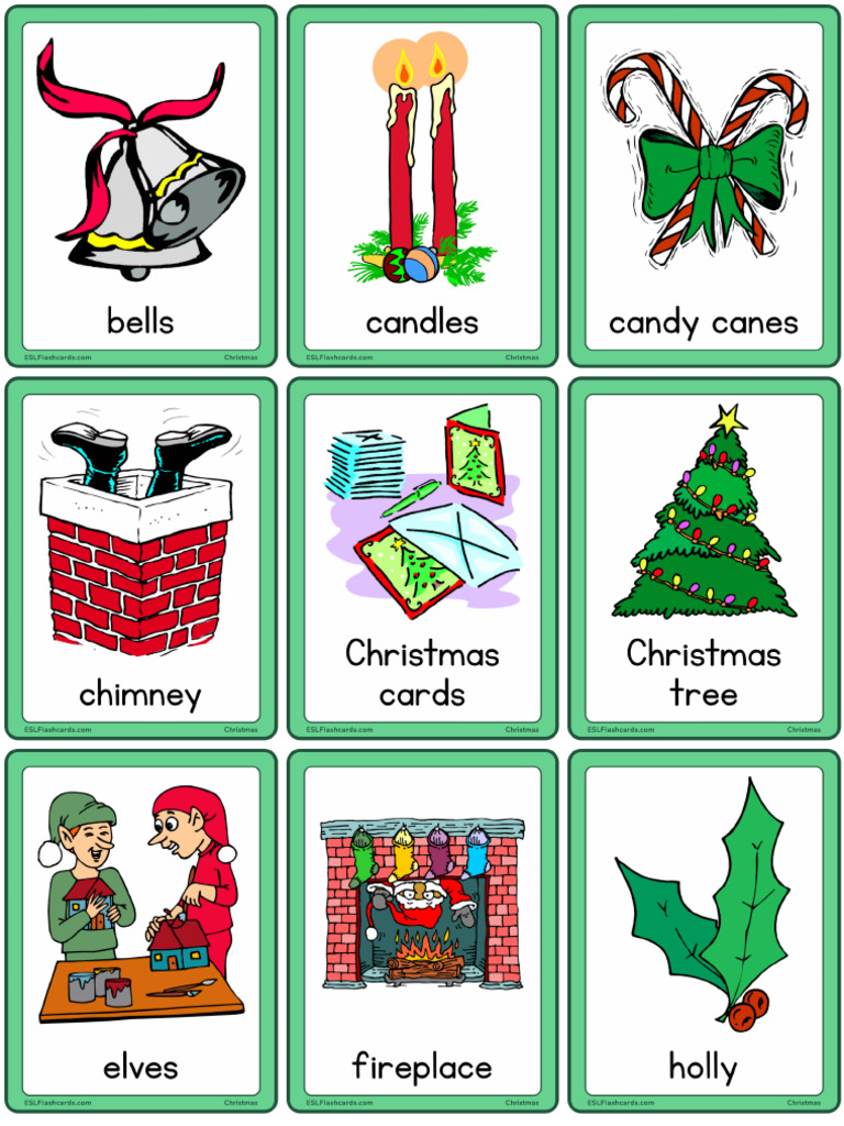 Christmas Small Flashcards With Labels | PDF