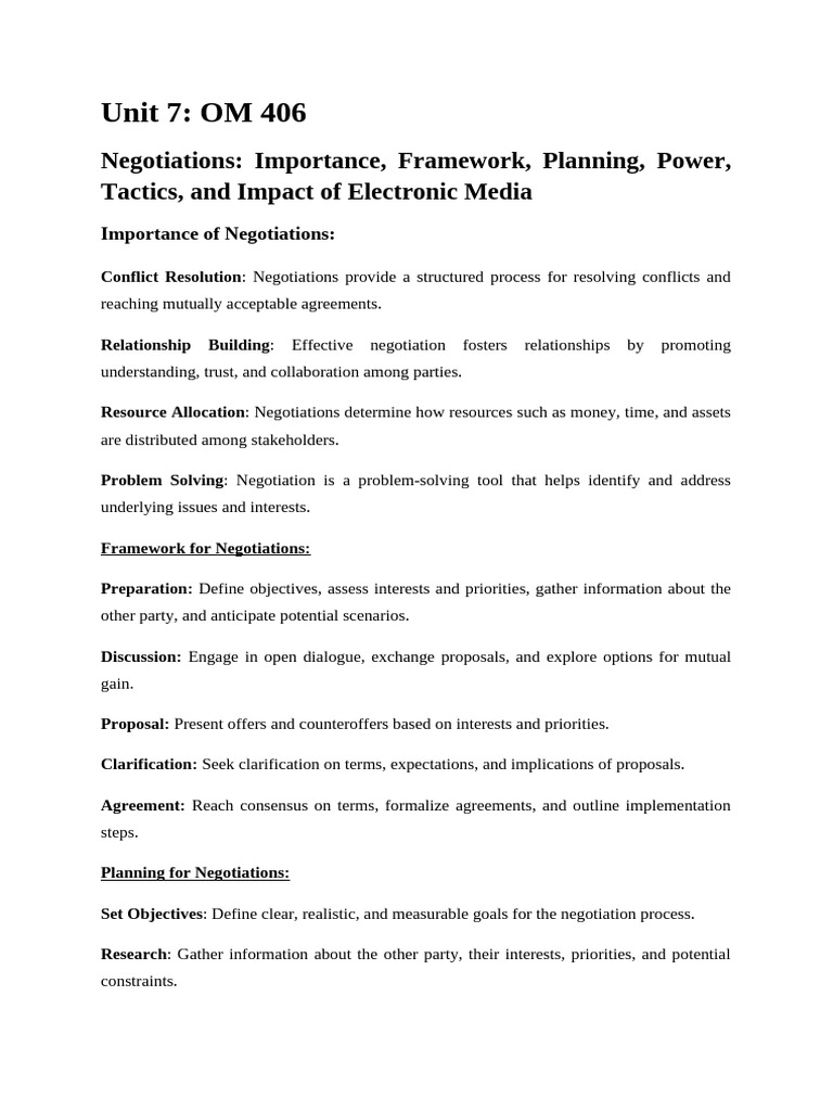 Unit 7_406 | PDF | Negotiation | Communication