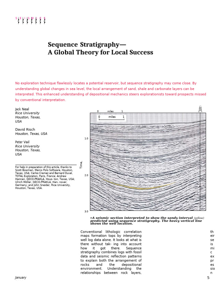 Seismic Stratigraphy - Basics - Schlumberger | PDF | Stratigraphy | Earth Sciences
