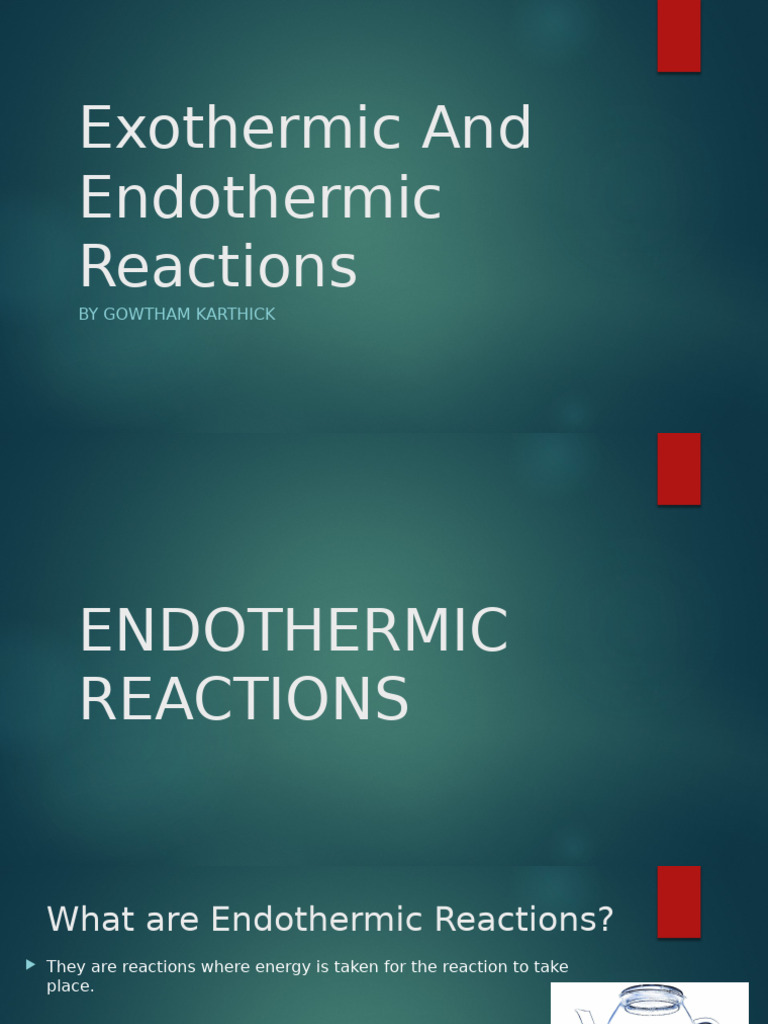 Exothermic vs Endothermic Reactions Explained | PDF