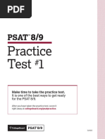 PSAT Test 1 Answer Key | PDF