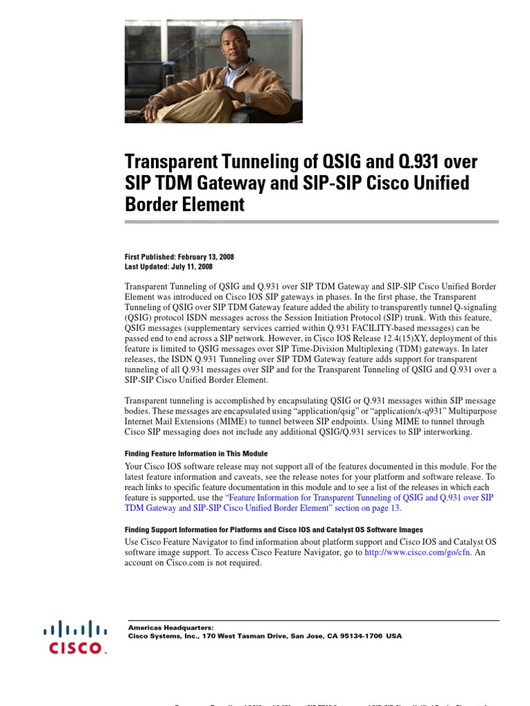 Tunneling Qsig | PDF | Session Initiation Protocol | Cisco Systems