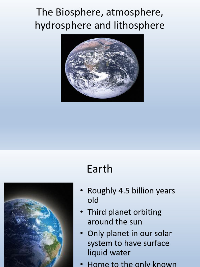 Earth's Biosphere and Its Components | PDF