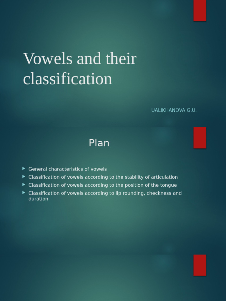 Vowels and Their Classification | PDF | Vowel | Phonetics