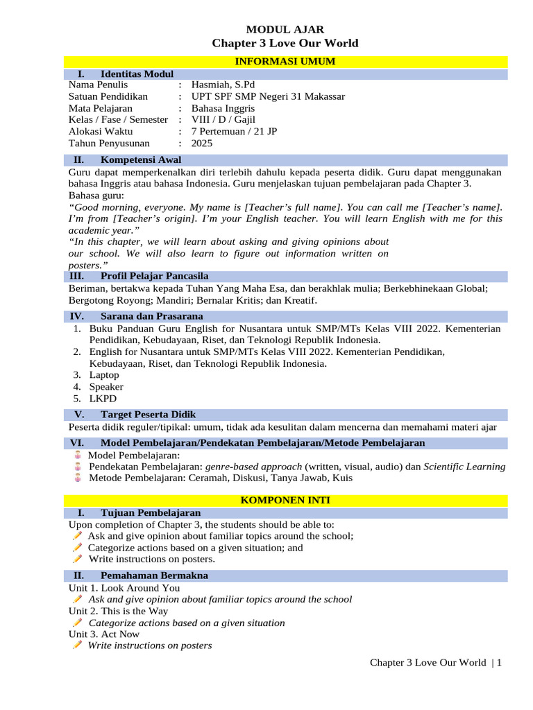 chap 3 B.ING lengkap dgn TP | PDF