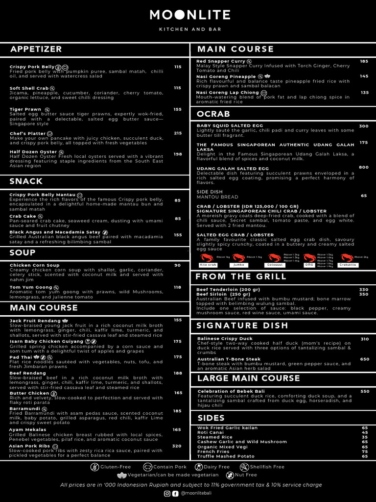Moonlite Dinner | PDF | Sauce | Curry