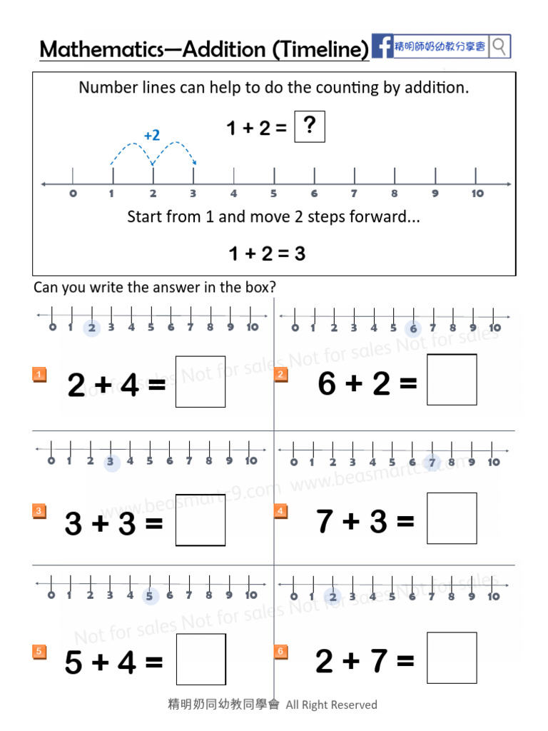 Maths Exercise - Addition (1-10) Timeline | PDF | Mathematics | Science