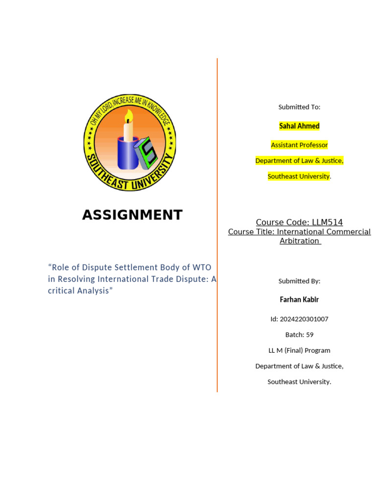 DSU 30.12. | PDF | World Trade Organization | International Relations