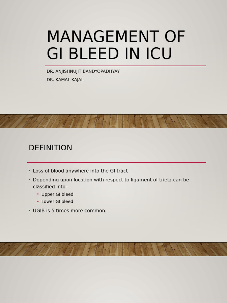 GI bleed | PDF | Diseases And Disorders | Gastroenterology