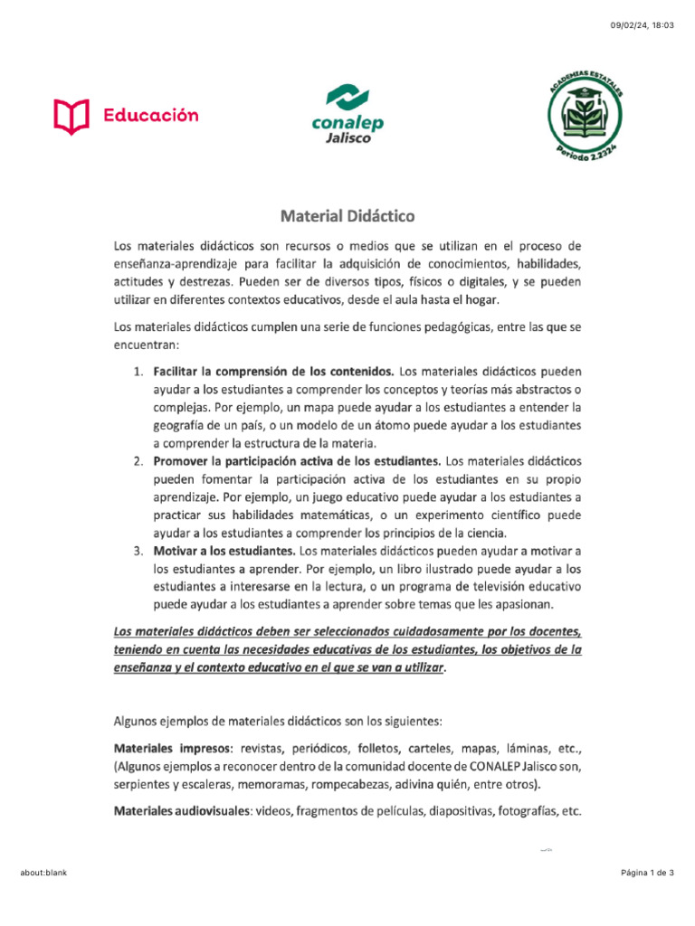 Materiales Didacticos | PDF