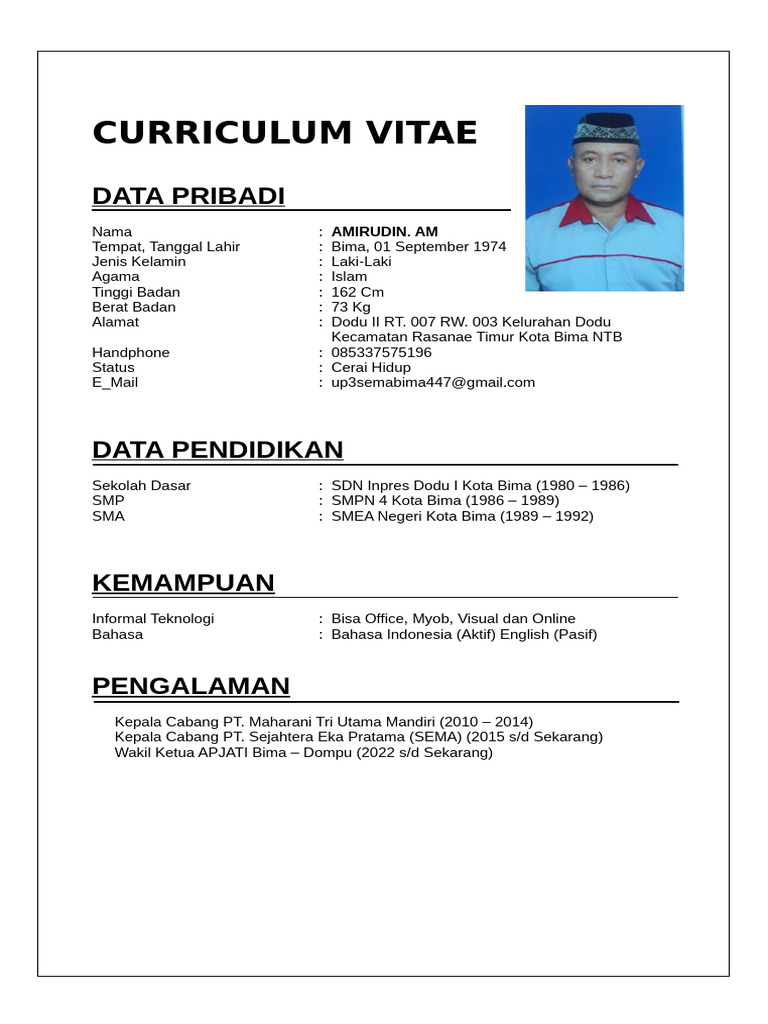 CV Amirudin dan Asmiati | PDF