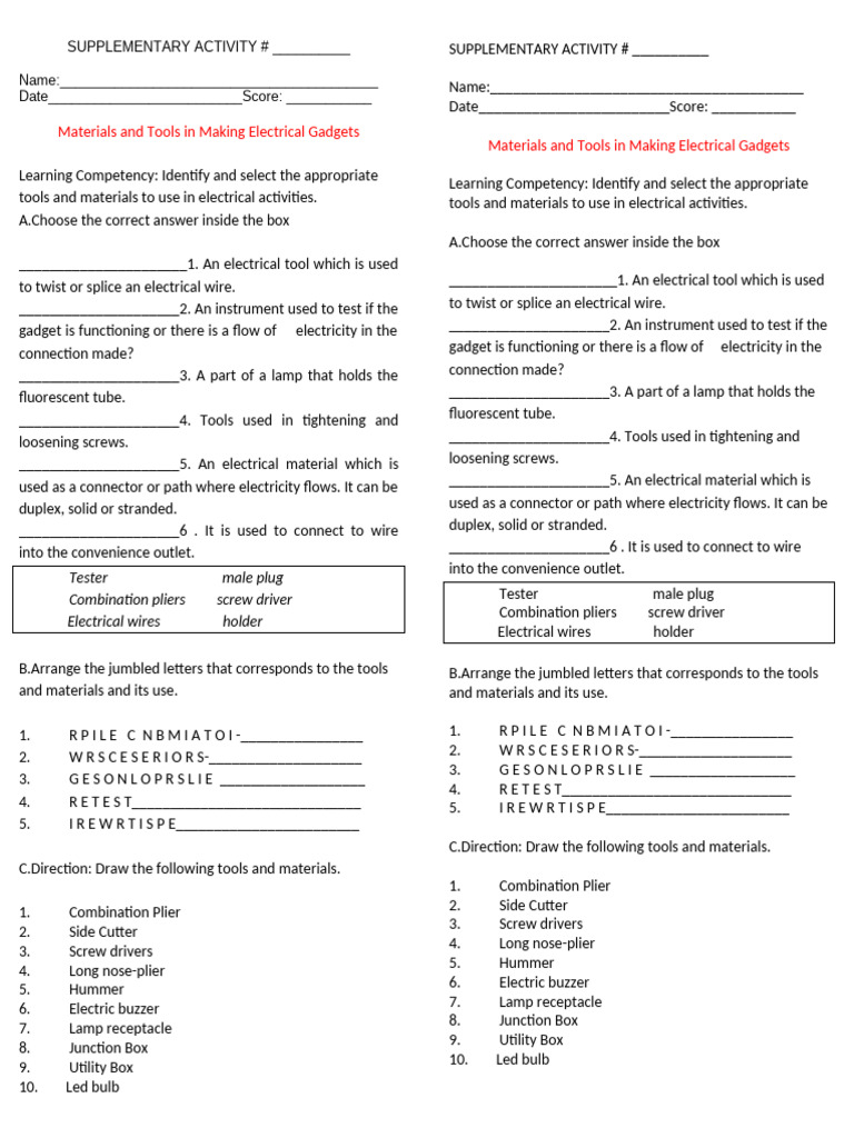 Week 7-Electrical Gadgets | PDF | Electrical Connector | Lighting