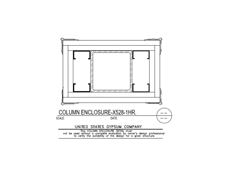 09 21 16.113.313 - Gypsum Column Enclosure - x528 - 2 Layers - ts8x8x0 ...