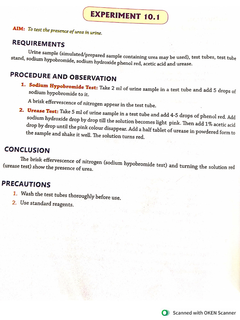 urine analysis expt (1) | PDF