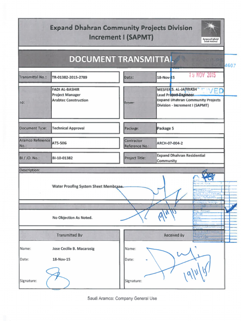 Aramco Project Approval For Absar | PDF