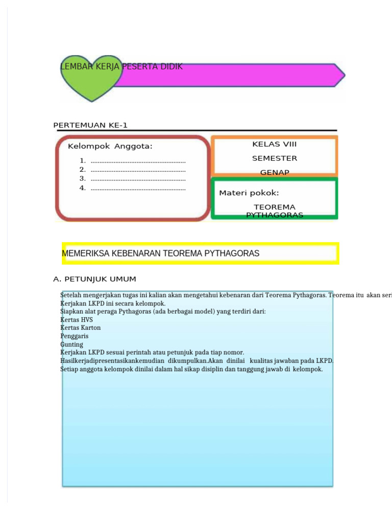 LKPD Phytagoras PMM | PDF