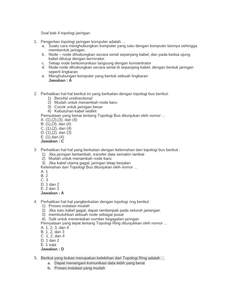 Bank Soal Bab 4 Topologi | PDF