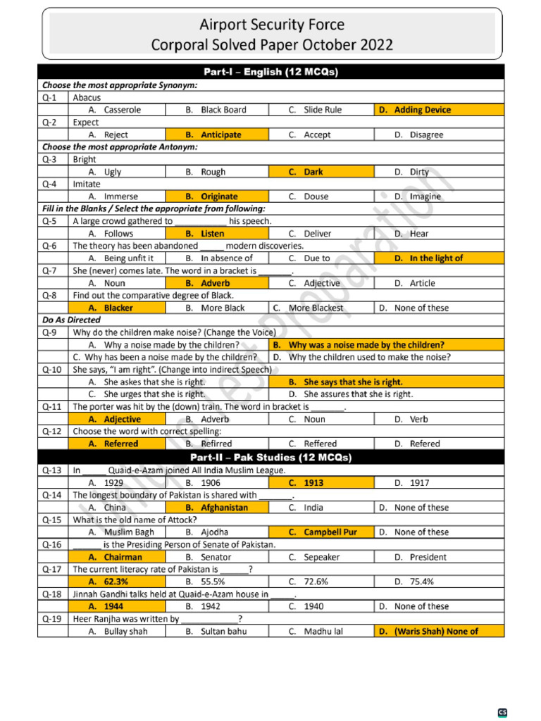 ASF Corporal October 2022(1) | PDF