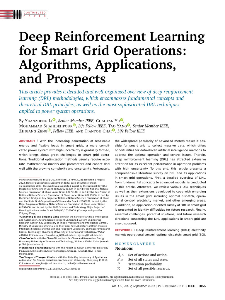 Deep Reinforcement Learning For Smart Grid Operations Algorithms ...