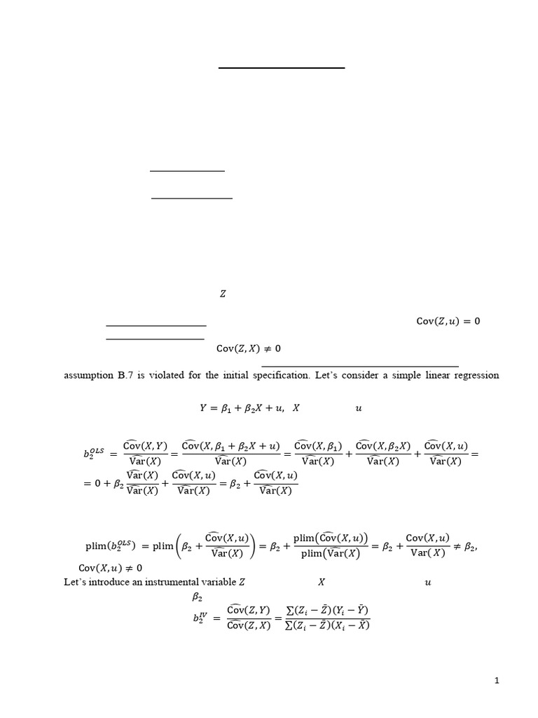 Lecture 12 Instrumental Variables | PDF | Linear Regression | Endogeneity (Econometrics)