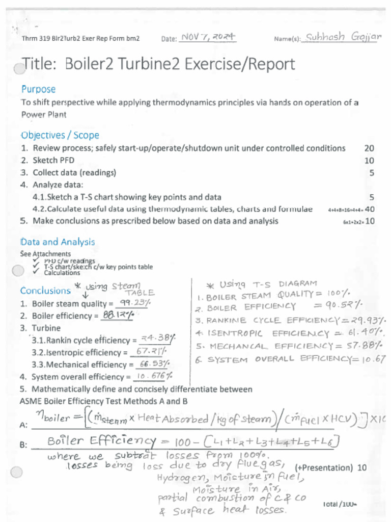 Boiler Turbine Calculation | PDF