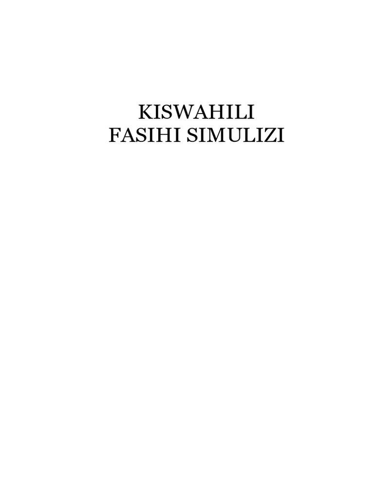 Fasihi Simulizi Notes | PDF