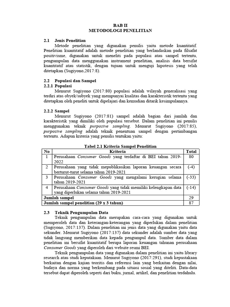 Bab 2 Metode Penelitian - Compressed | PDF