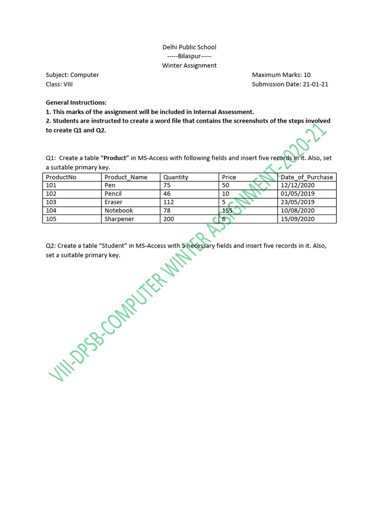 Viiicomputer Winter Assignment202021 | PDF