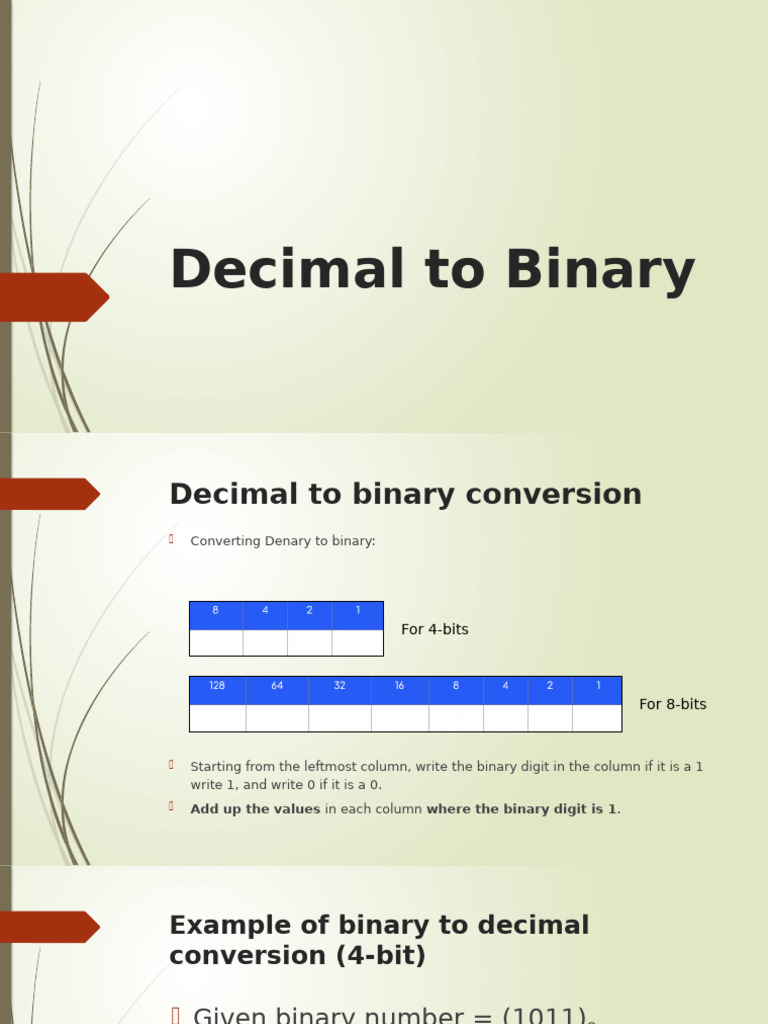Decimal to Binary Conversion Guide | PDF