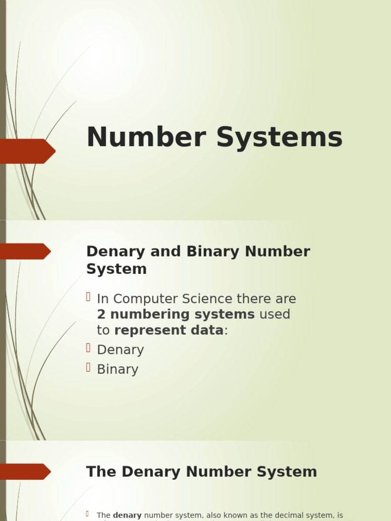 Denary and Binary Number Systems Explained | PDF