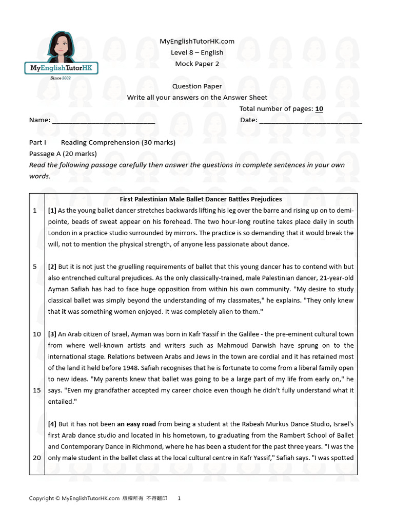 Mock Paper 2 Question Paper 1 | PDF