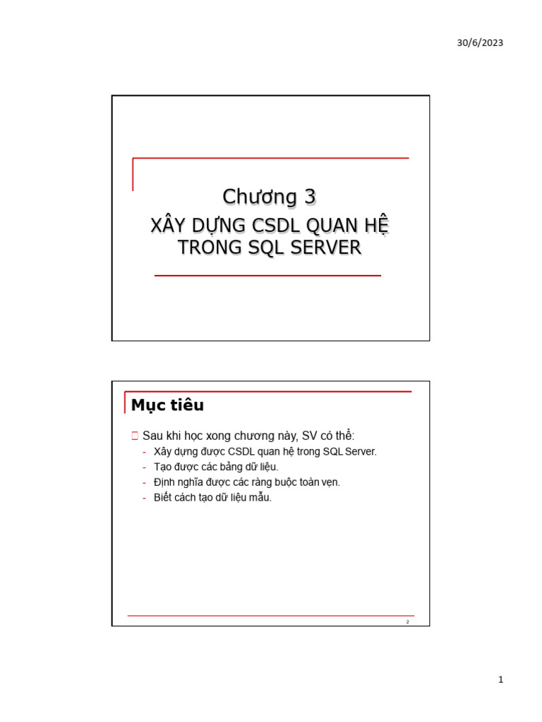 Xay Dung CSDL Trong SQL Server | PDF