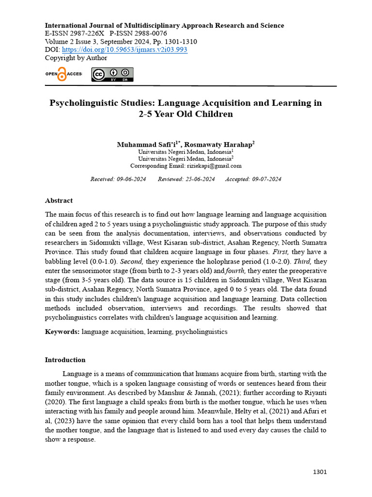 24 993 Psycholinguistic Studies Language Acquisition and Learning in 2 ...