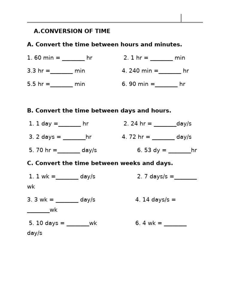 Conversion of Time | PDF