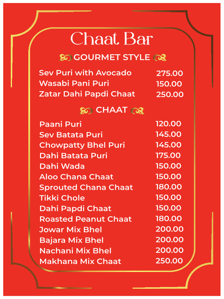Chaat Menu | PDF