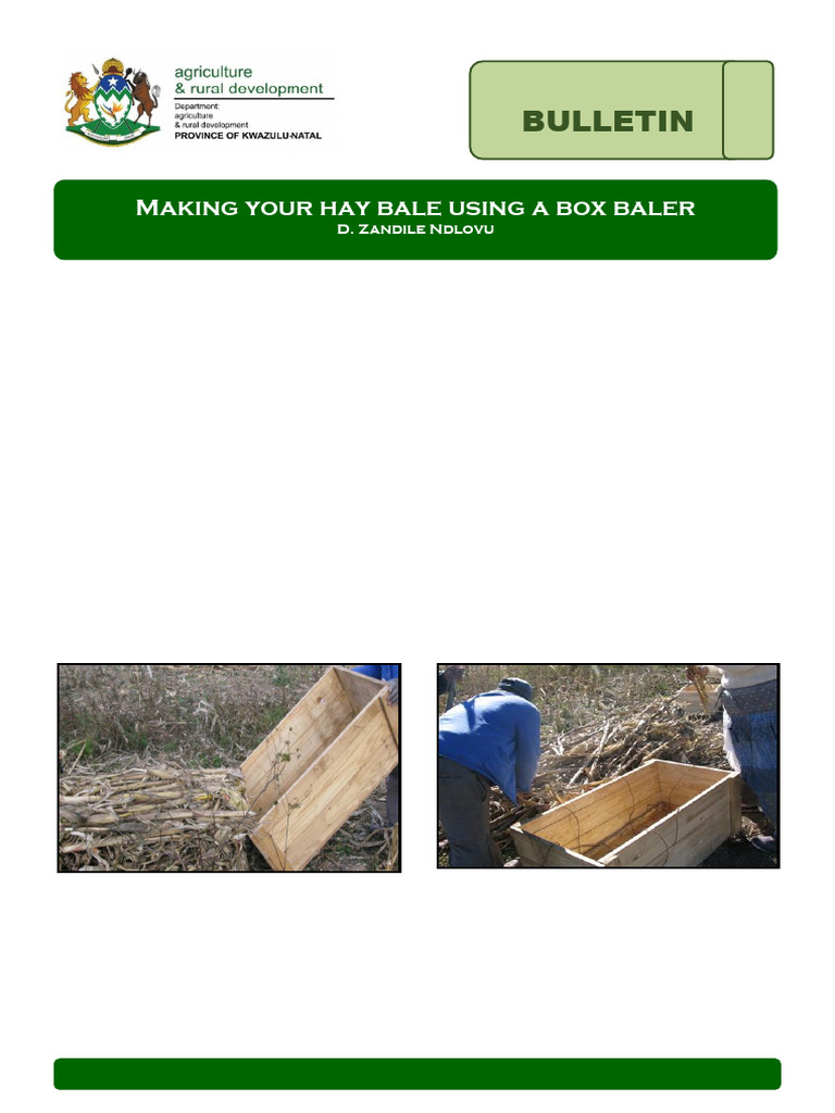 Making Your Hay Bale Using A Box Baler | PDF | Hay | Agriculture