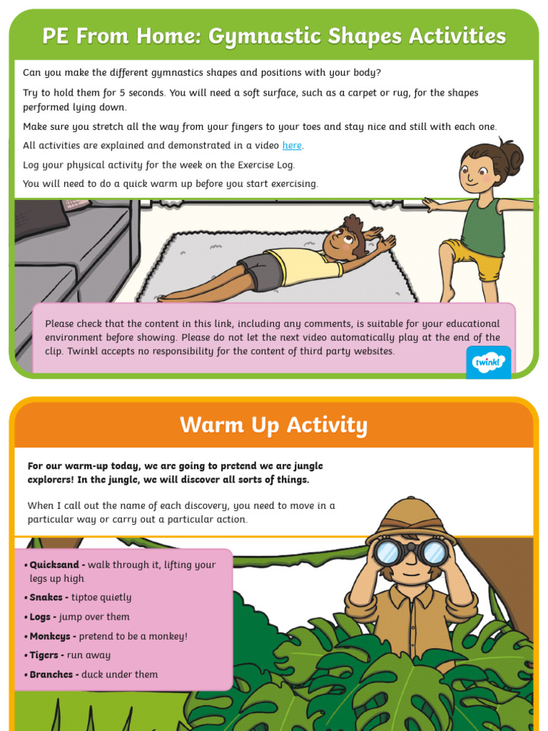 Gymnastic Shapes Activities | PDF