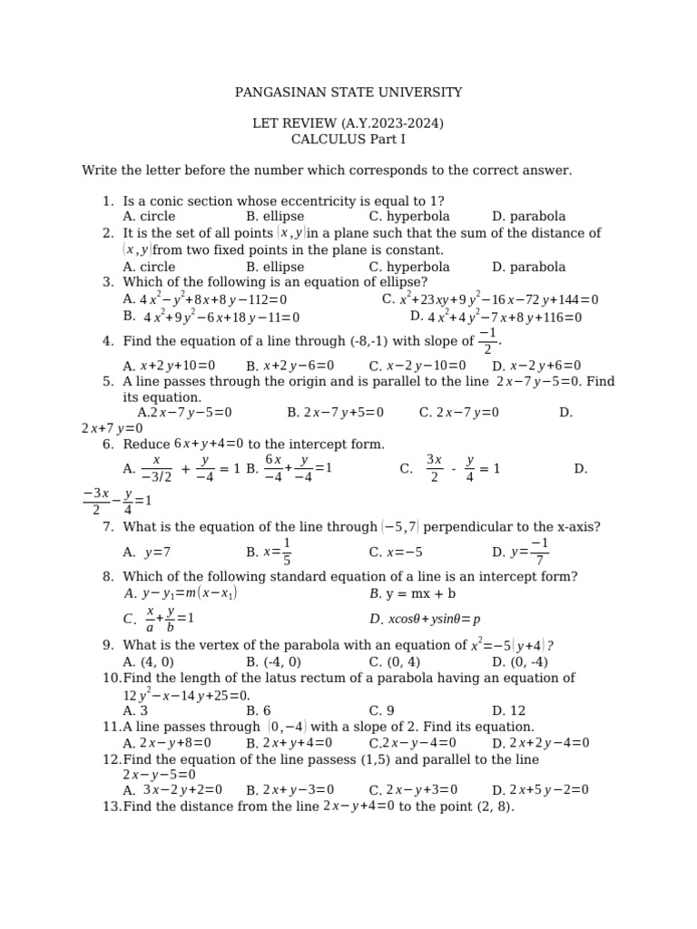 Calculus-Part-I | PDF | Ellipse | Analytic Geometry