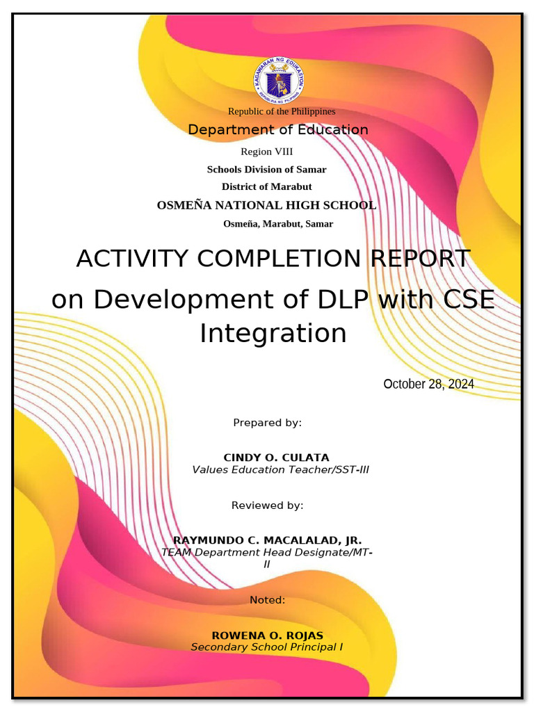 ACR SLAC Development of DLP with CSE Integration | PDF | Lesson Plan | Teachers