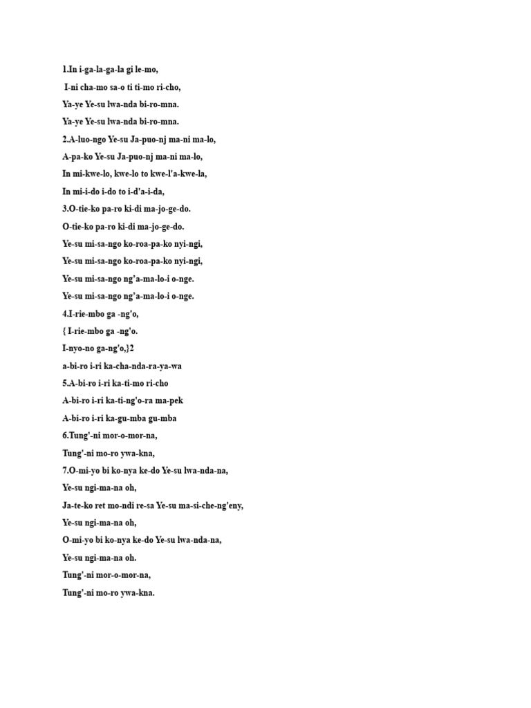 Lwanda Lyrics | PDF