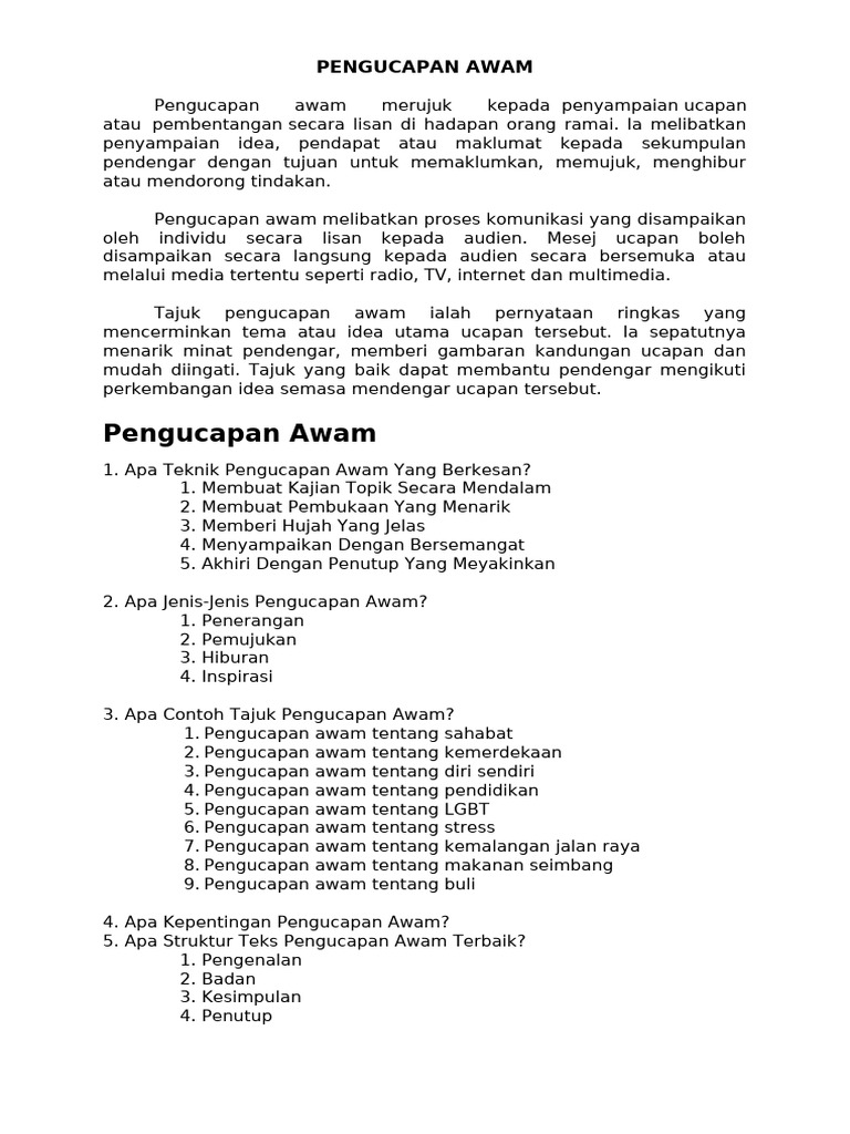 Pengucapan Awam 2 | PDF