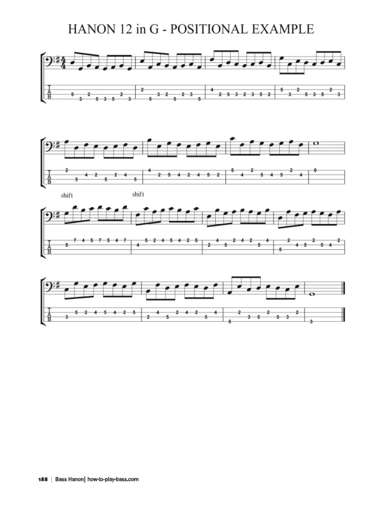 Bass Hanon No 12 | PDF