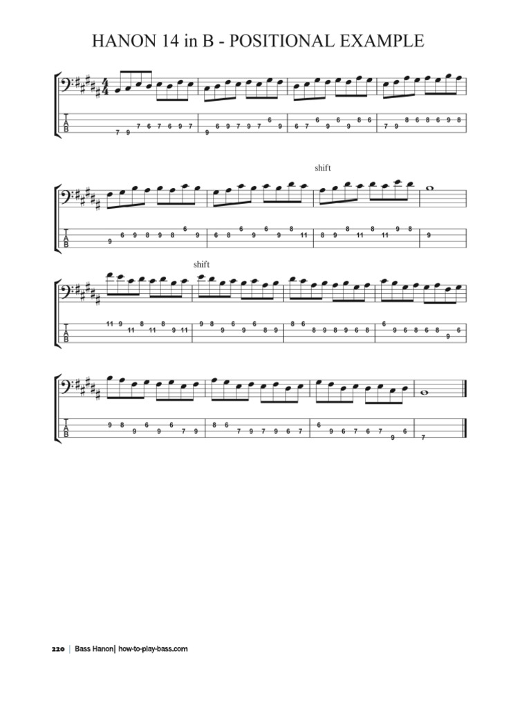 Bass Hanon No 14 | PDF