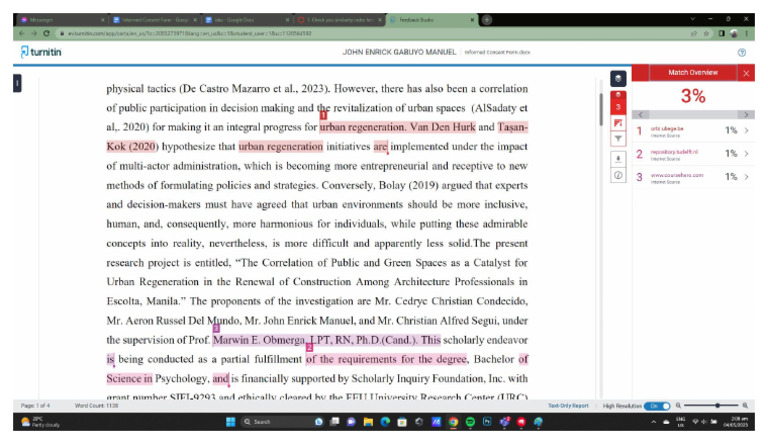 Turn It in Screenshot | PDF