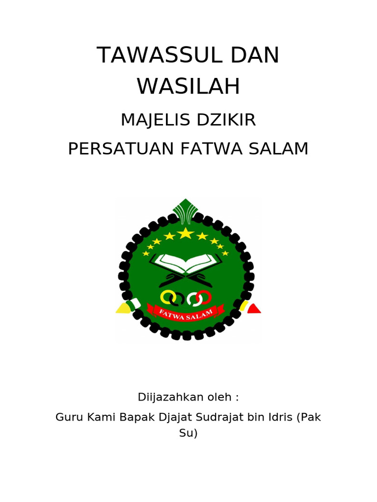 Tawassul Dan Wasilah | PDF | Islamic Belief And Doctrine | Monotheistic Religions