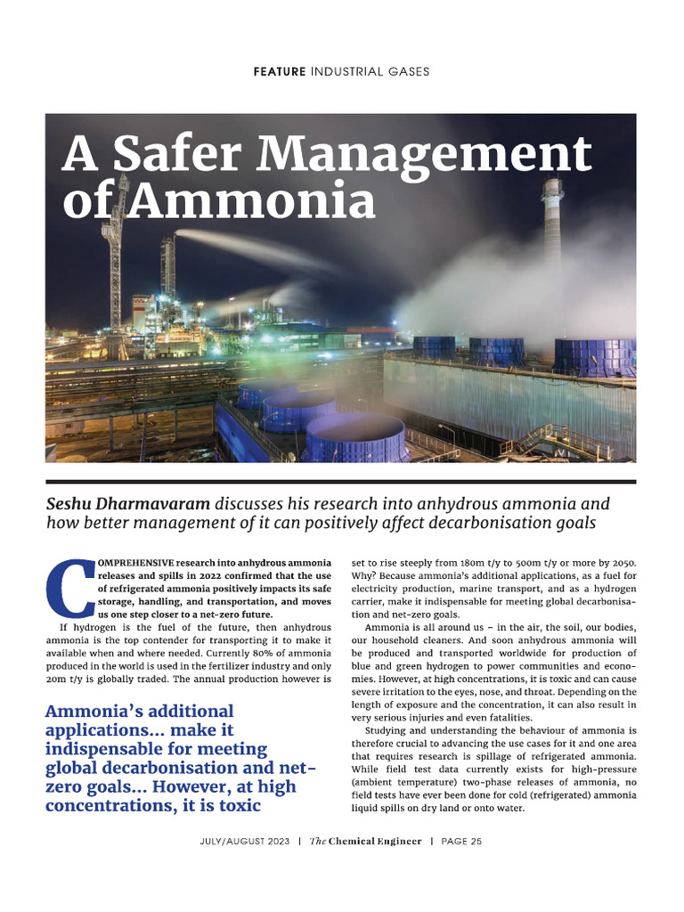 A Safer Management of Ammonia | PDF