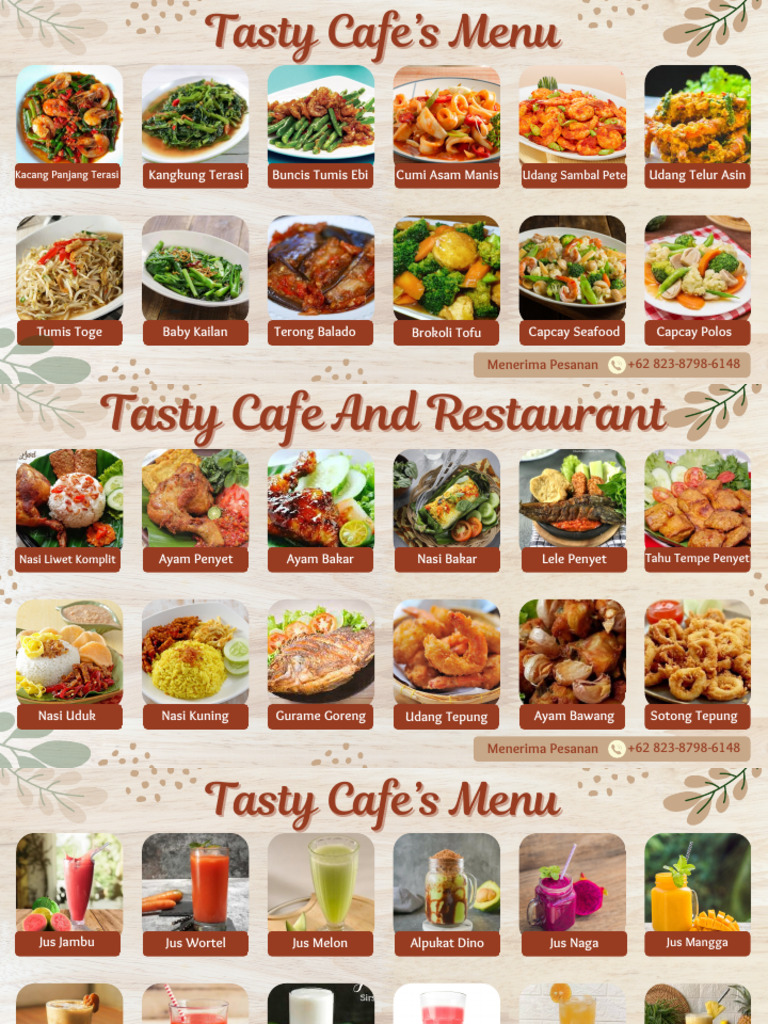 Tasty Cafe Menu Highlights | PDF