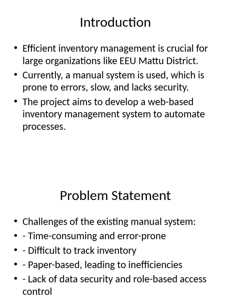 Inventory Management System Presentation | PDF