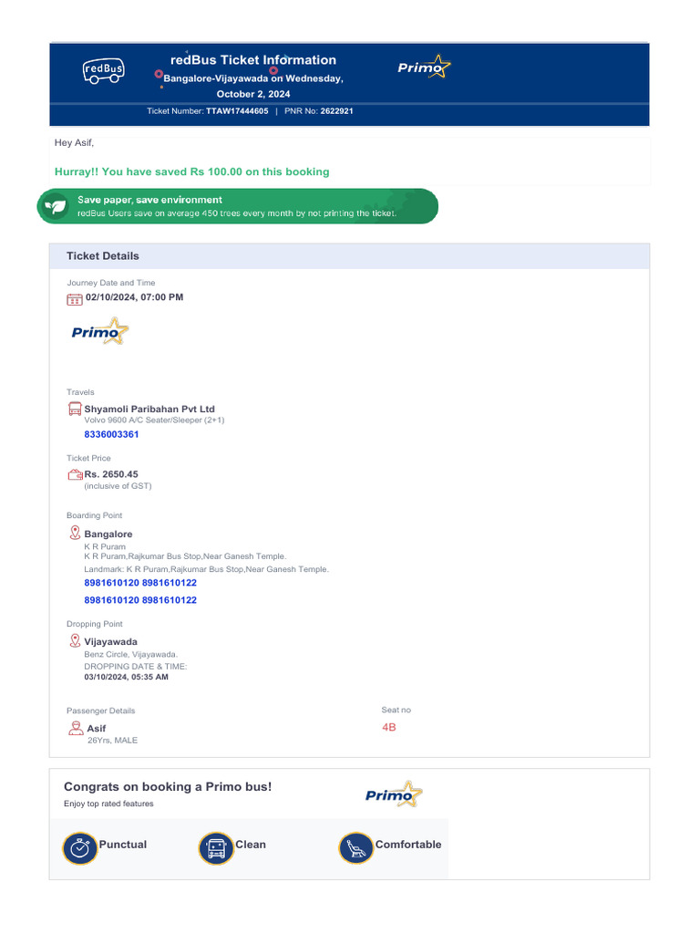 Bus Ticket | PDF