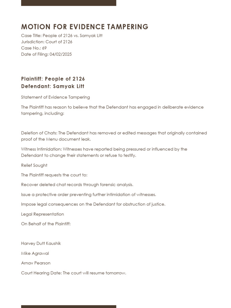 Evidence Tampering | PDF